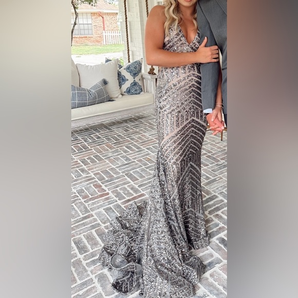 Jovani | Dresses | Jovani Gun Metal Grey Prom Dress | Poshmark